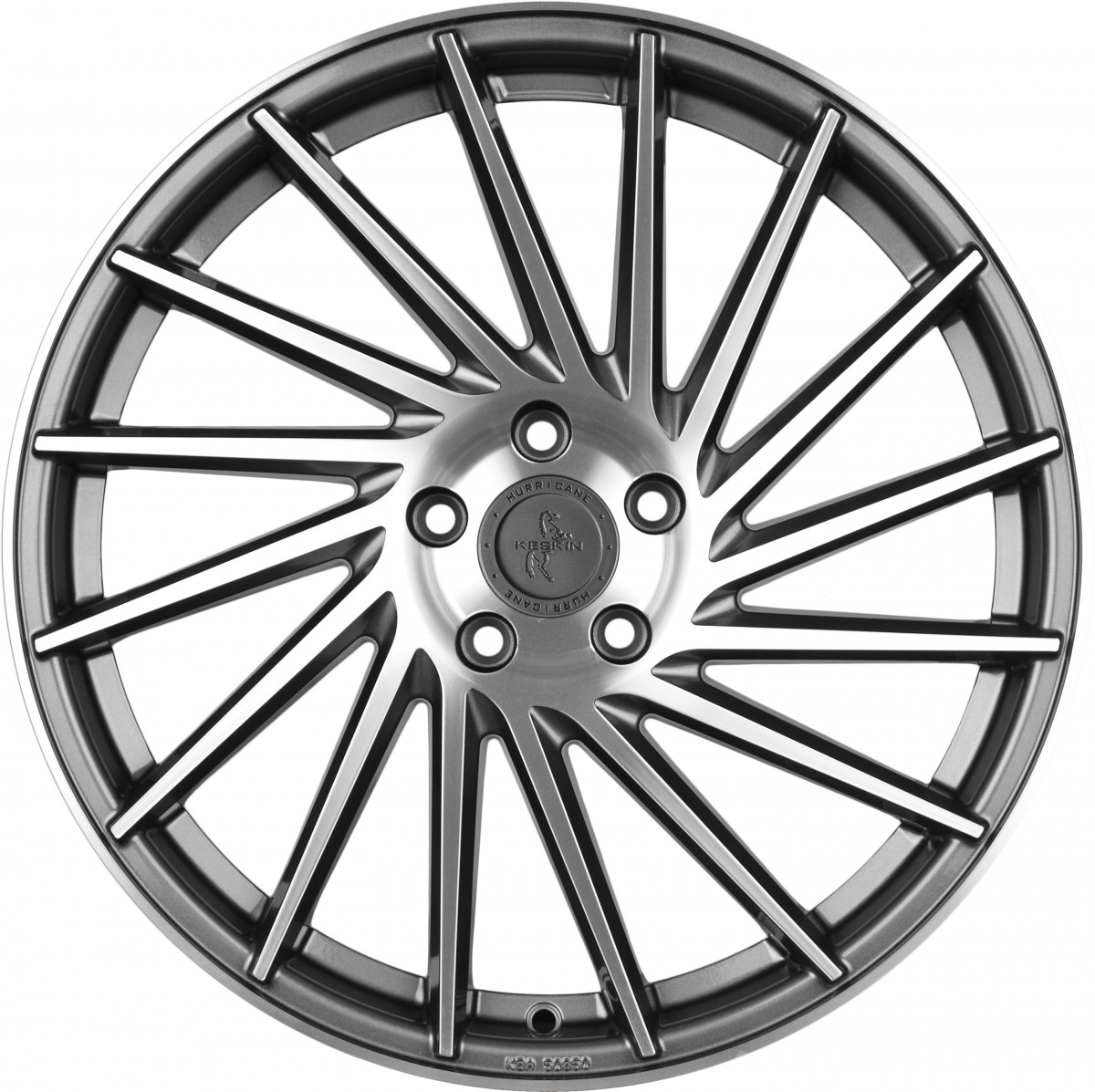 Keskin KT17 Hurricane palladium front polish - 8x18 ET45 - LK5/108 ML72 ...