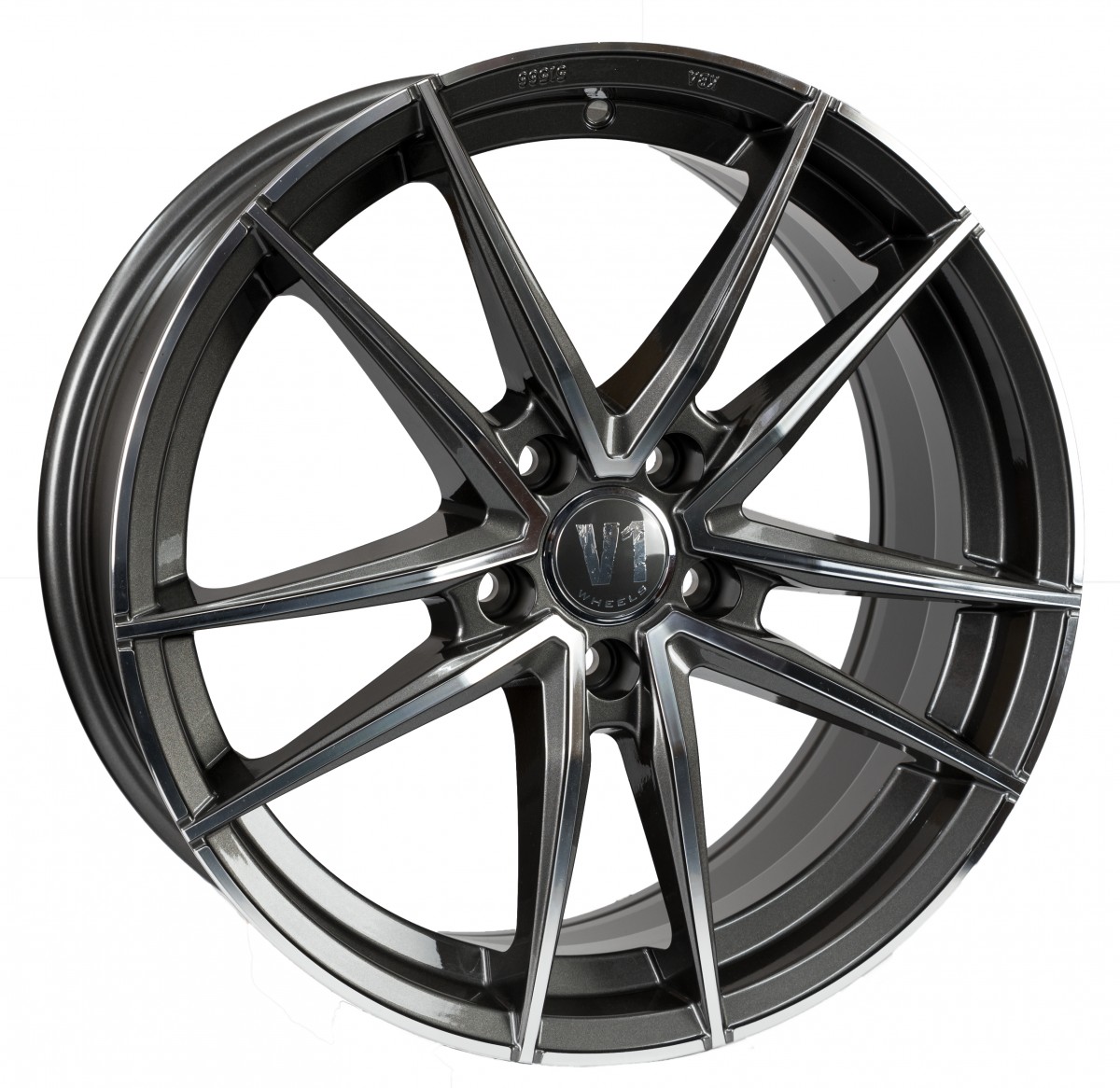 V1 Wheels V3 daytona grau hochglanzpoliert - 8x18 ET45 - LK5/112 ML74.1 ...