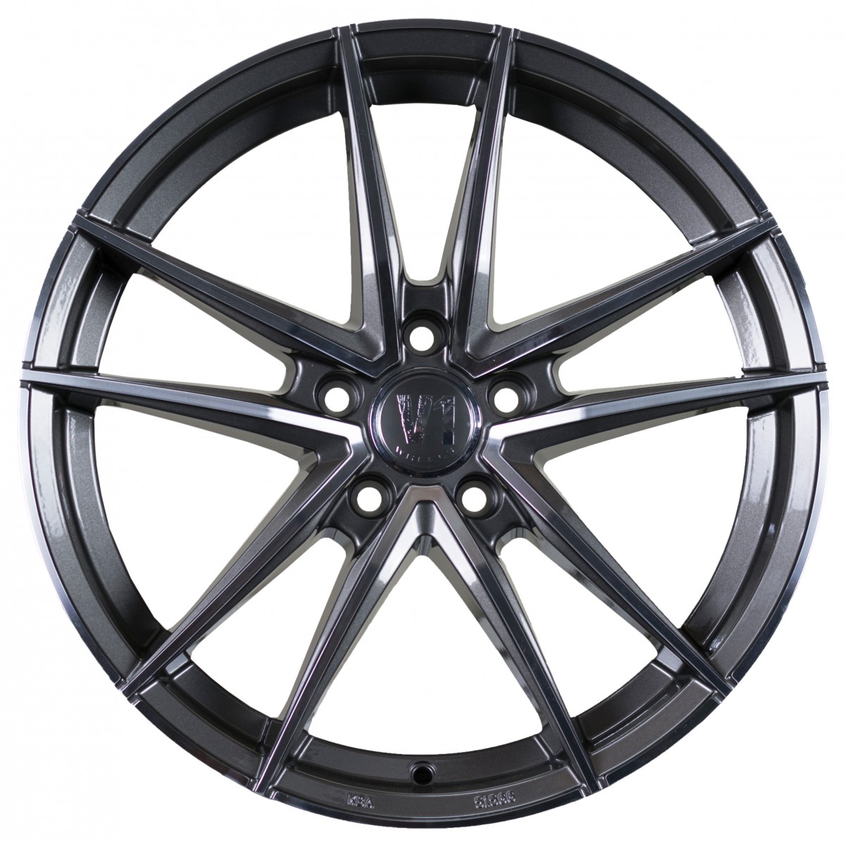 V1 Wheels V3 daytona grau hochglanzpoliert - 8x18 ET45 - LK5/112 ML74.1 ...