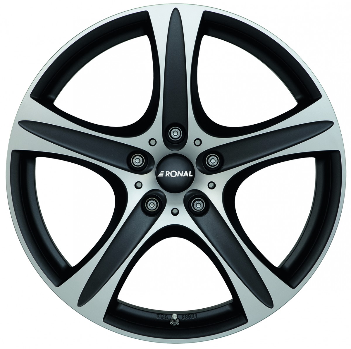 Ronal R55 SUV mattschwarz-frontkopiert - 7.5x17 ET55 - LK5/130 ML71.5 ...