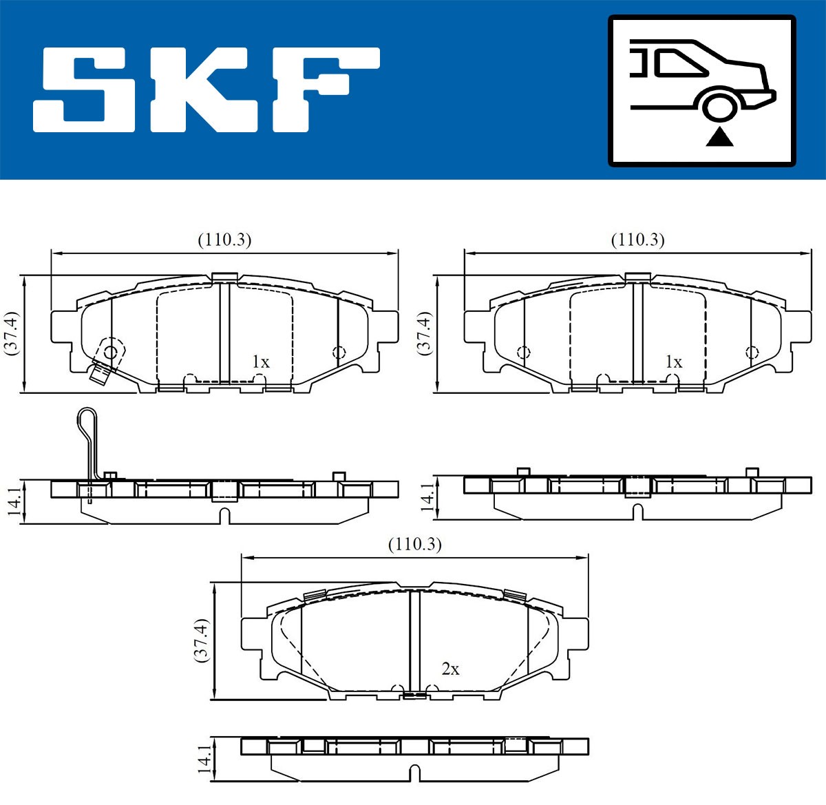 SKF Bremsbelagsatz, Scheibenbremse VKBP 90357 A - - RSU.de