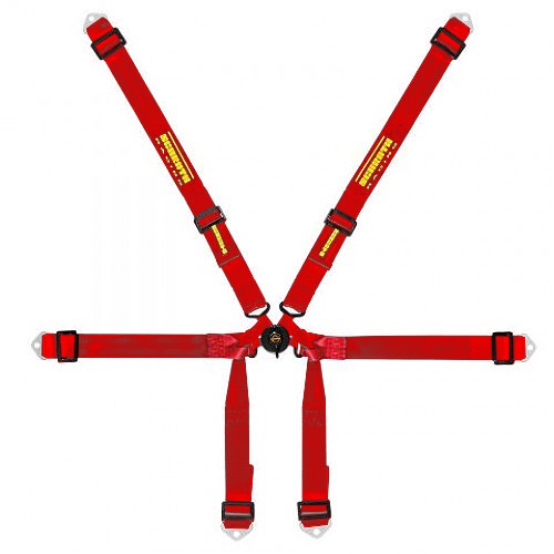 Schroth Formula 2x2 rot mit schwarz/gelbem SCHROTH RACING Logo HANS ...